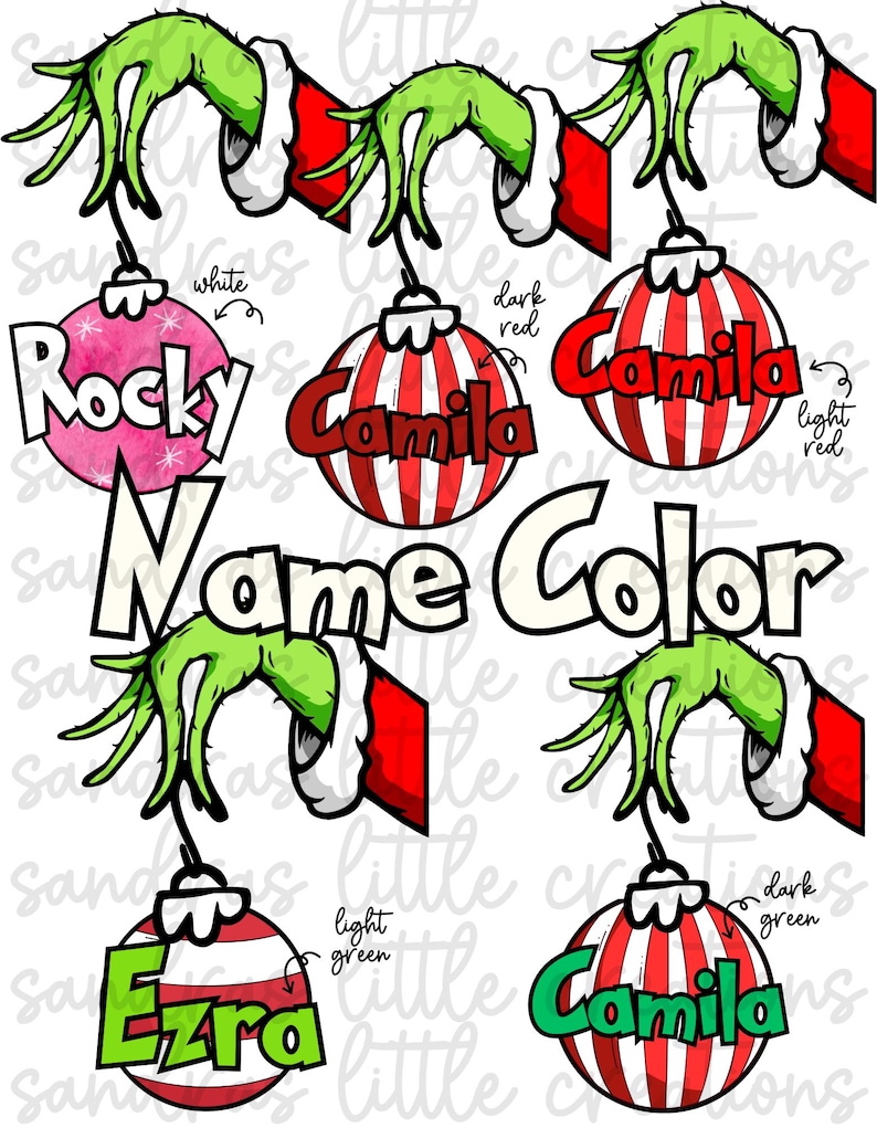 Custom Grinch Name PNG Digital Download, Great for DTF, Sublimation and ...