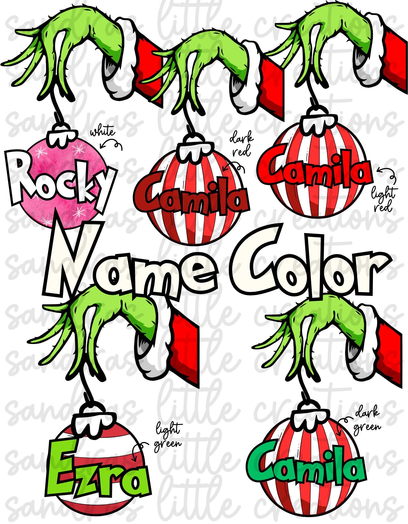 Custom Grinch Name PNG Digital Download, Great for DTF, Sublimation and ...