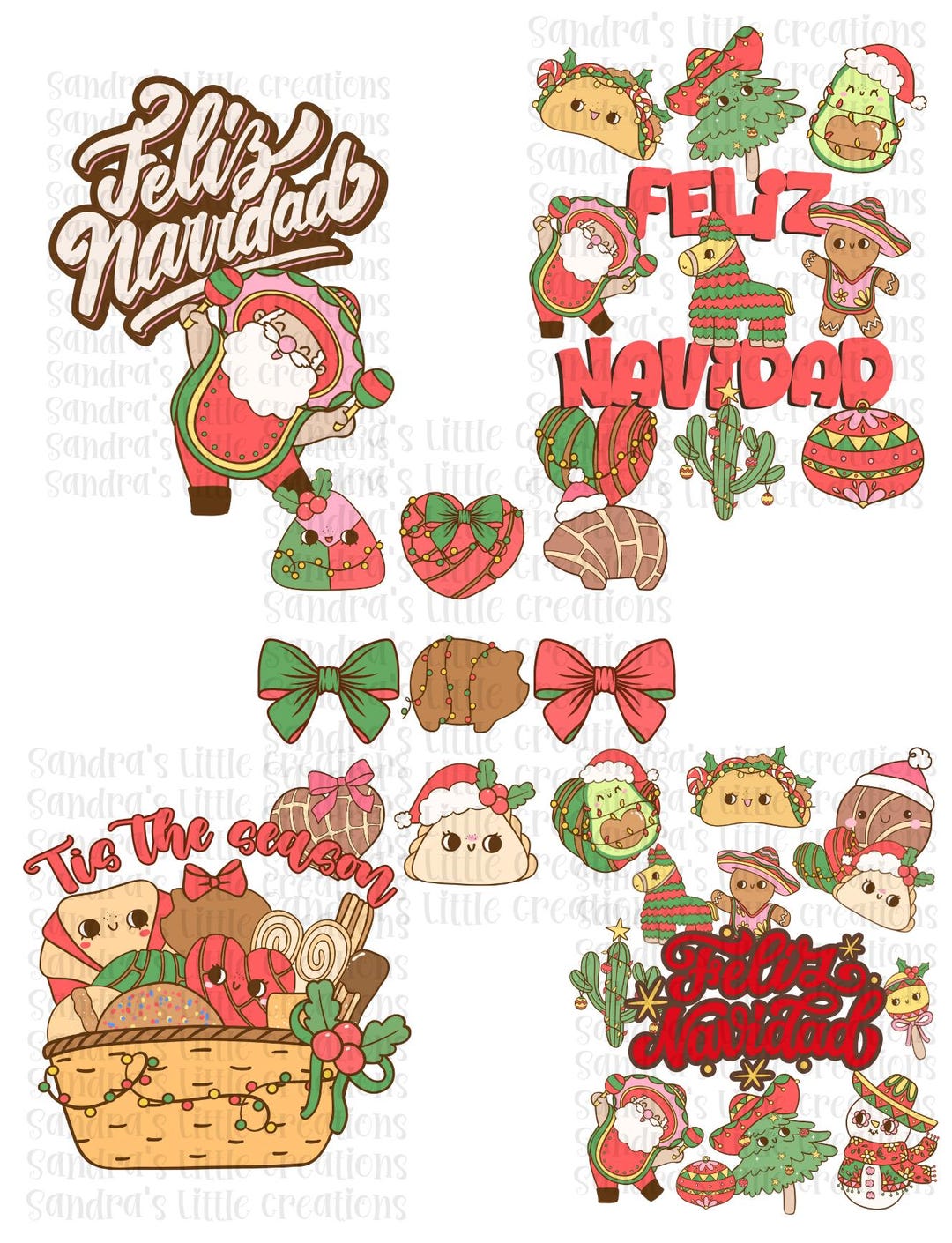 Feliz Navidad Bundle, PNG, Great for DTF, Sublimation, Printing ...