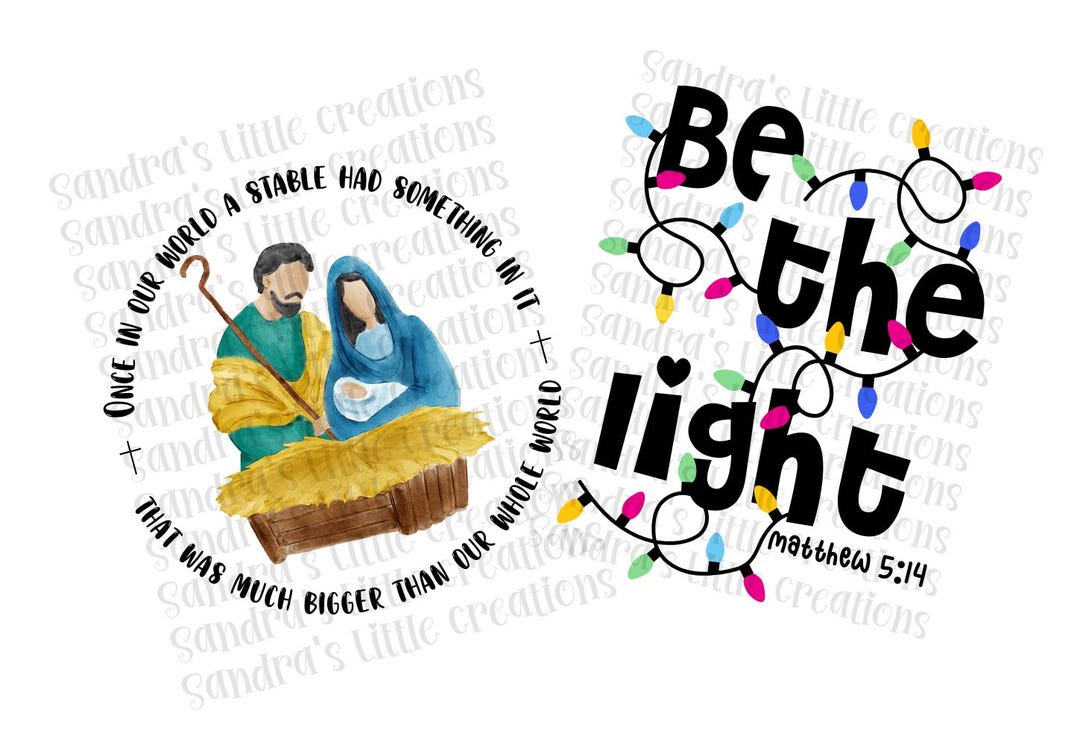 Be the Light & in a Stable Bundle PNG, Great for Dtf/sublimation ...