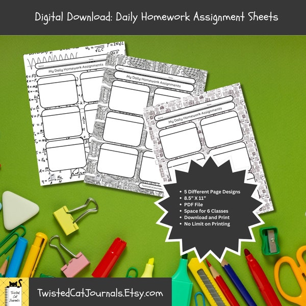 Homework Organizer - Etsy