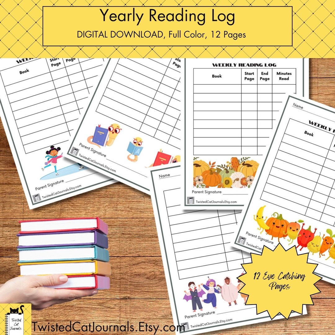 Yearly Reading Log Progress Tracker Elementary School - Etsy Australia