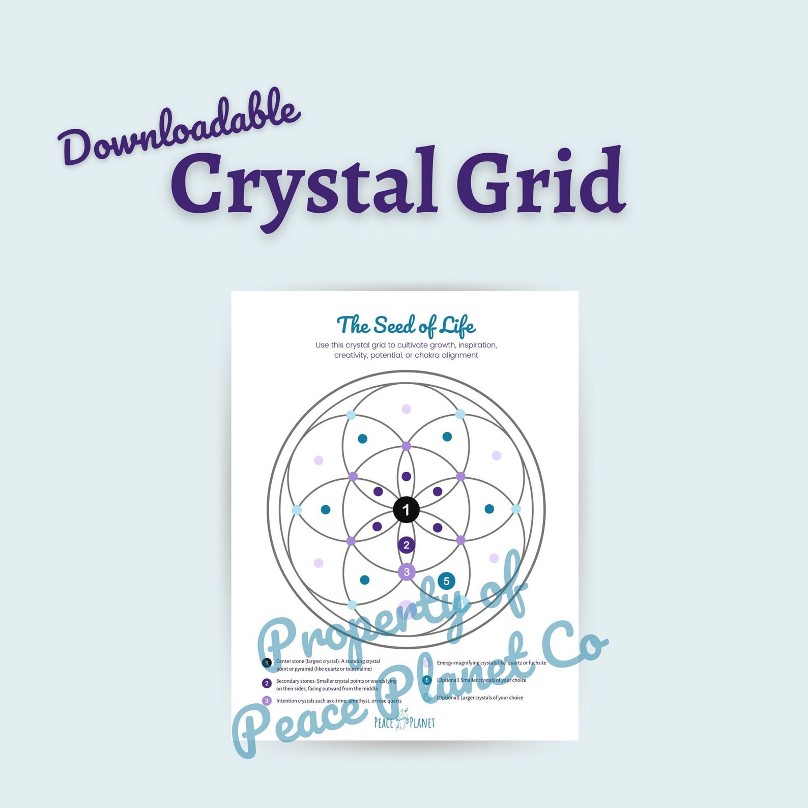 Crystal Grid Template Download - Seed of Life - PDF Digital File ONLY ...