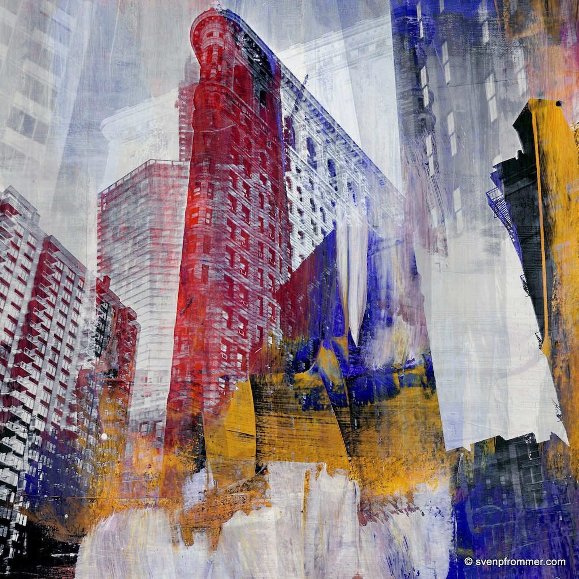 NY DOWNTOWN III by Sven Pfrommer - 100x100cm Artwork is Ready to Hang ...