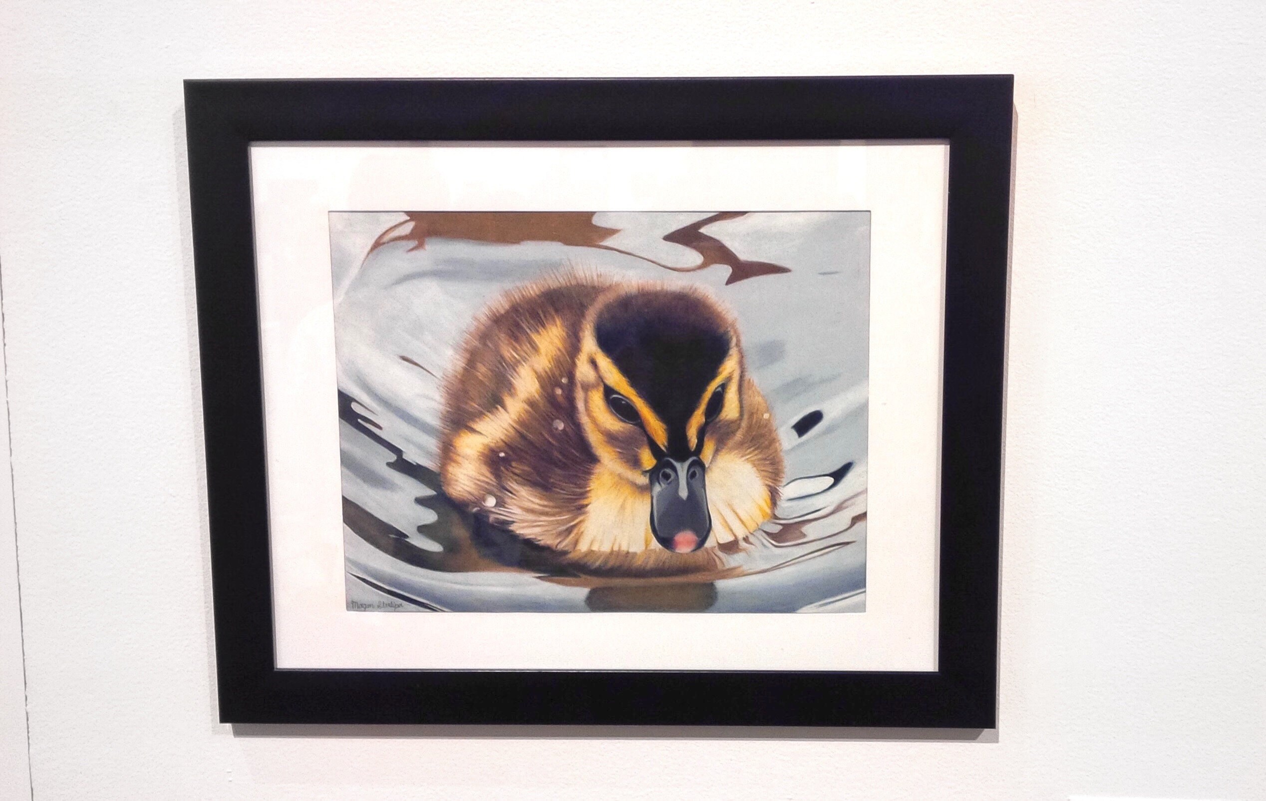 Ducking Drawing, Colored Pencil Drawing Giclée Print, Mallard Duckling ...