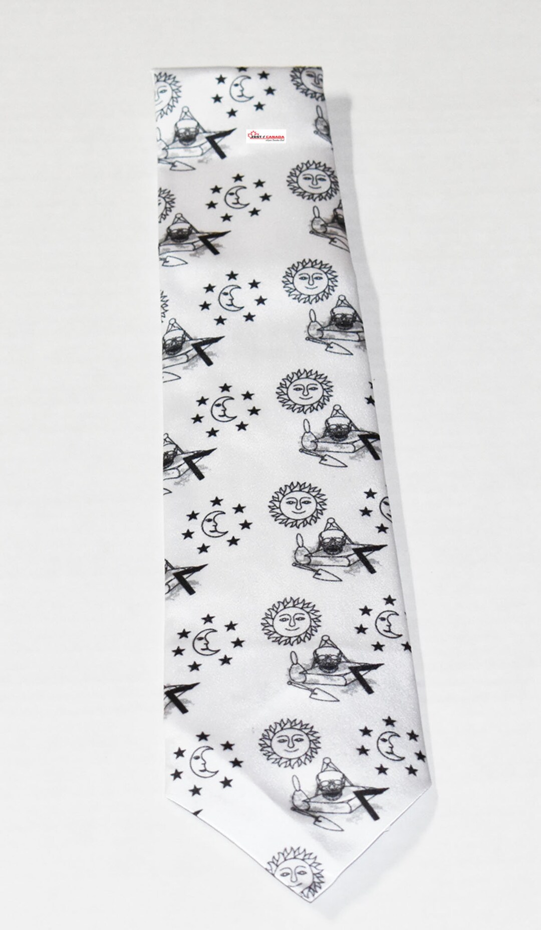 Masonic White Necktie With Symbols on It Black & White - Etsy