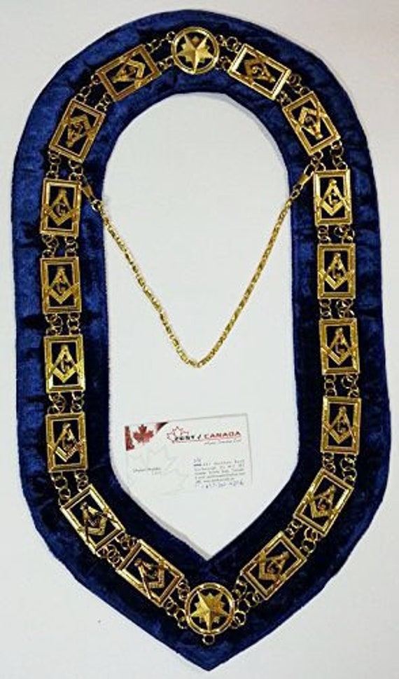 Masonic Master Mason Chain Collar Gold G Plated Metal Blue | Etsy