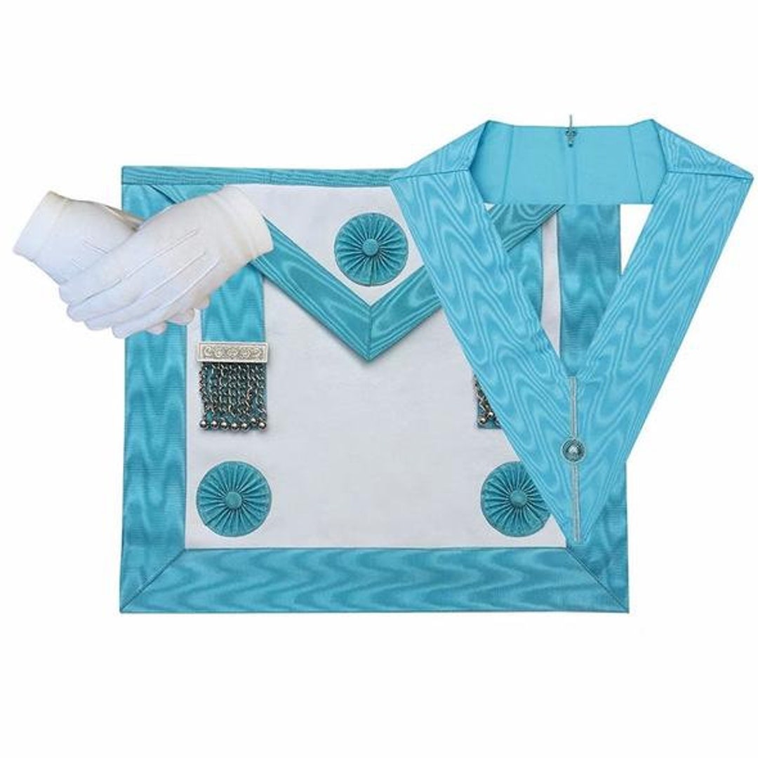 Masonic Regalia Craft Master Masons MM Apron, Officer Collar and Glove ...