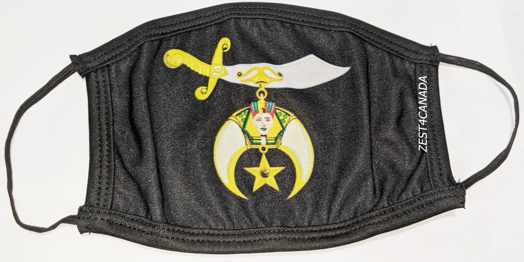 Masonic Shriner's Emblem Black Face Mask Double Layered - Etsy UK