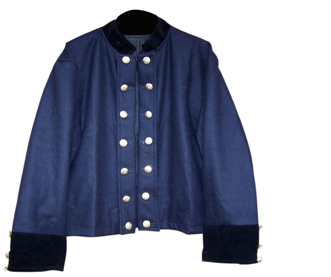 Civil War Union Officer Double Breasted Shell Jacket/black Collar Cuff ...