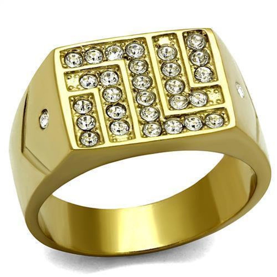TK2311 IP Goldion Plating Stainless Steel Ring With Top Grade Crystal ...