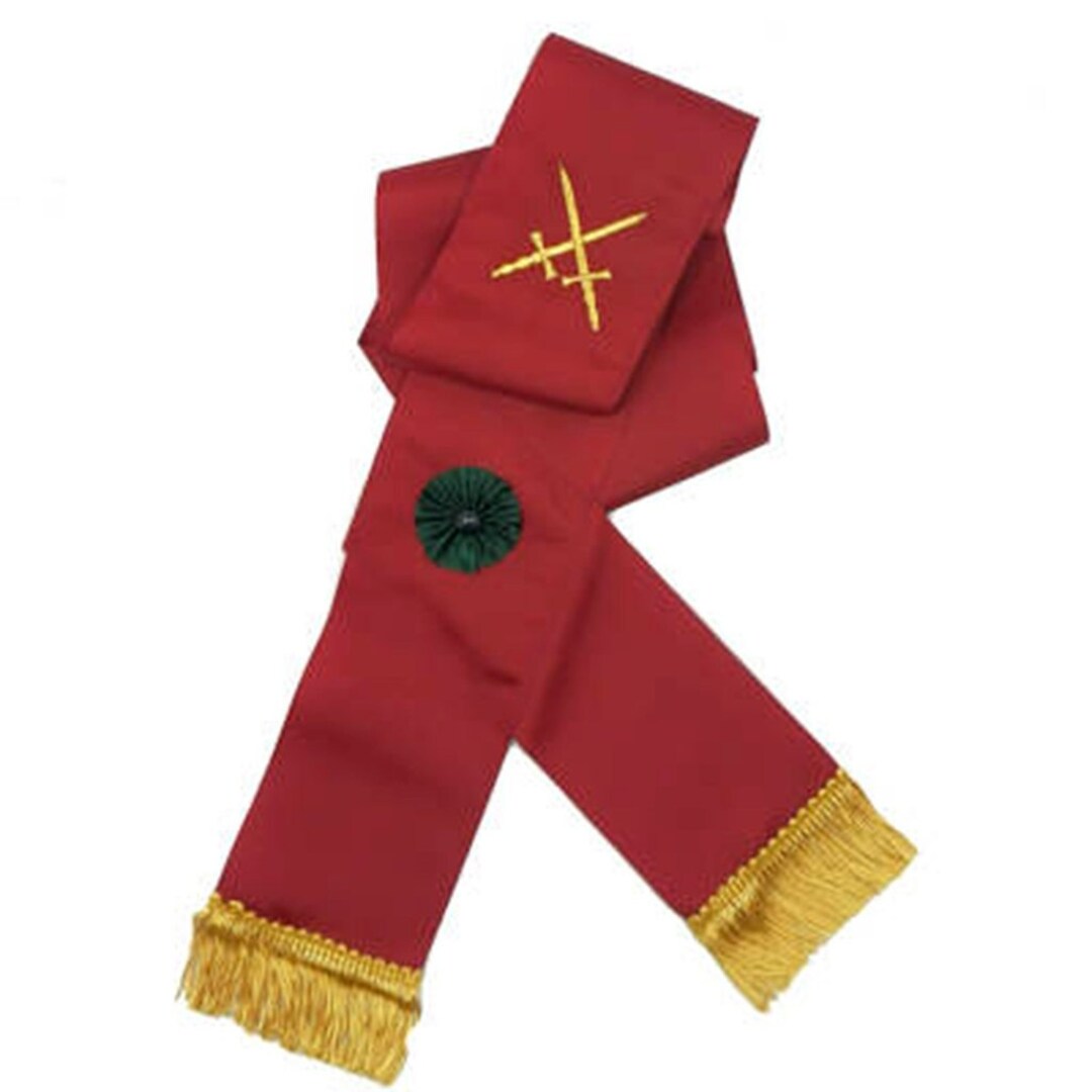 Knight Mason Hand Embroidered Sash Maroon - Etsy