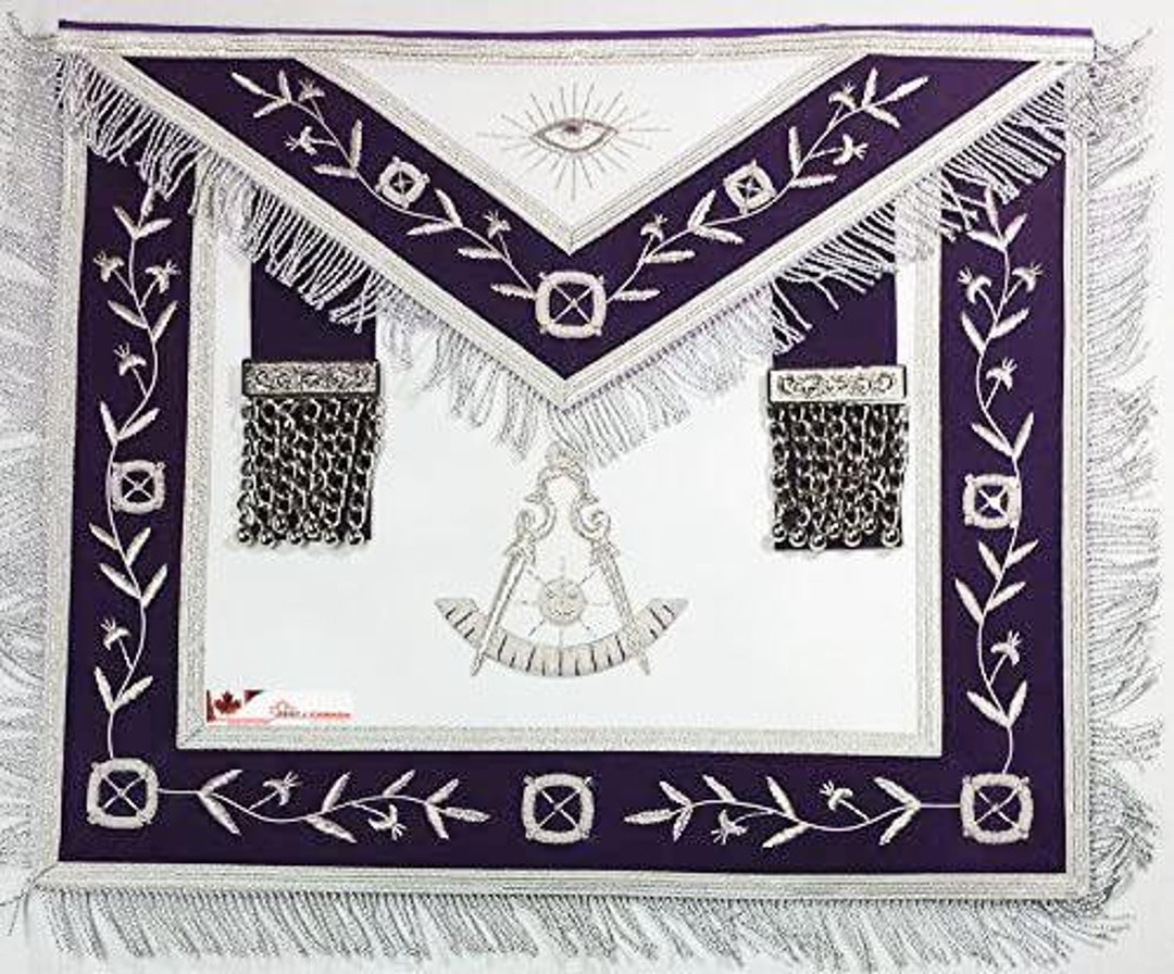Masonic Past Master Royal Purple Hand Embroidered Made Apron - Etsy