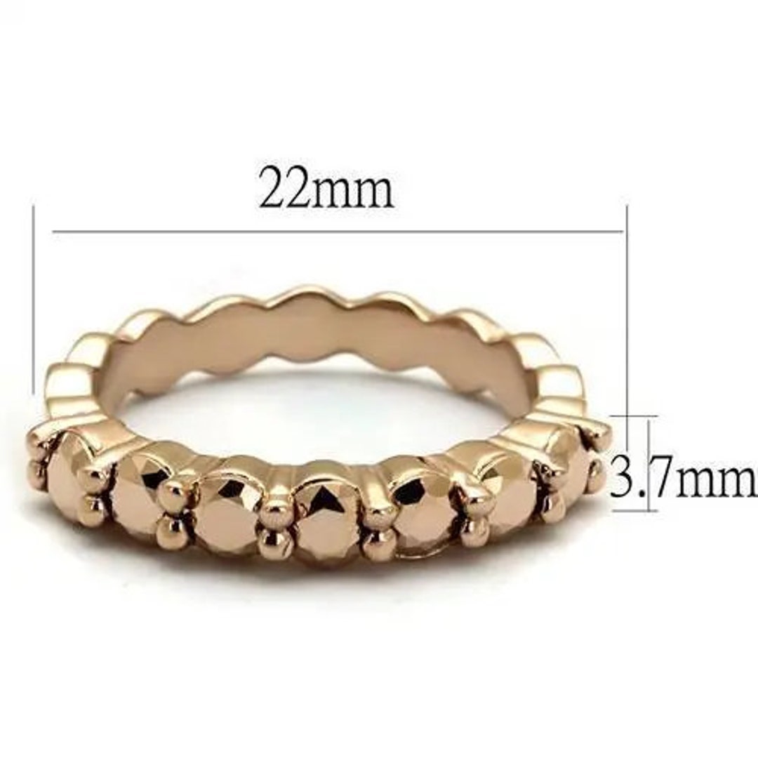 3W1195 IP Rose Goldion Plating Brass Ring With AAA Grade CZ in Metallic ...