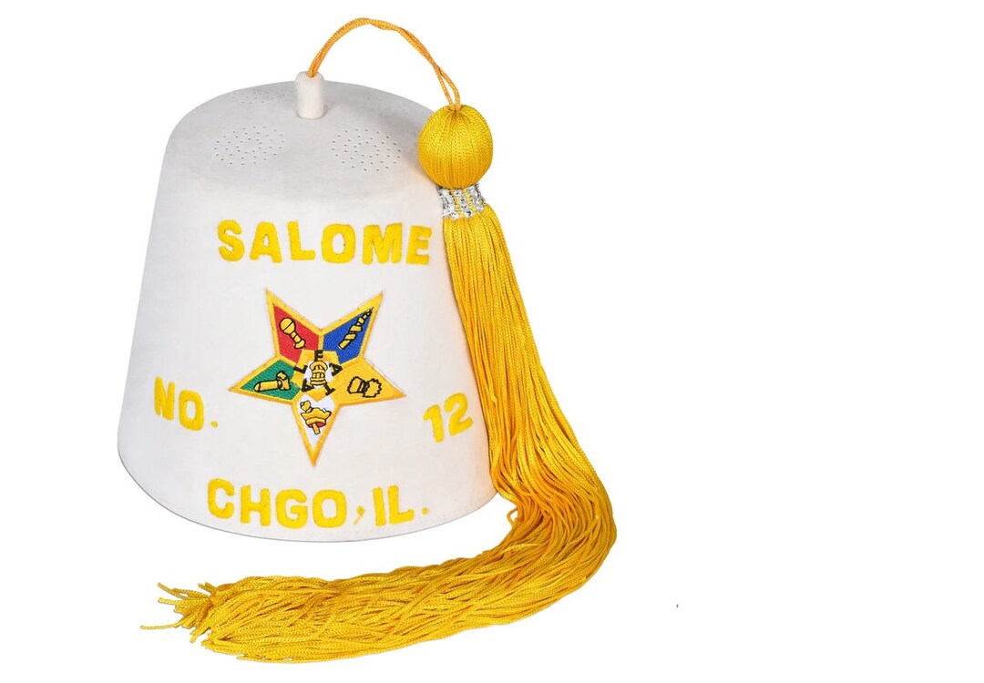 OES Fez Hat White Machine Embroidered With Free White Case - Etsy