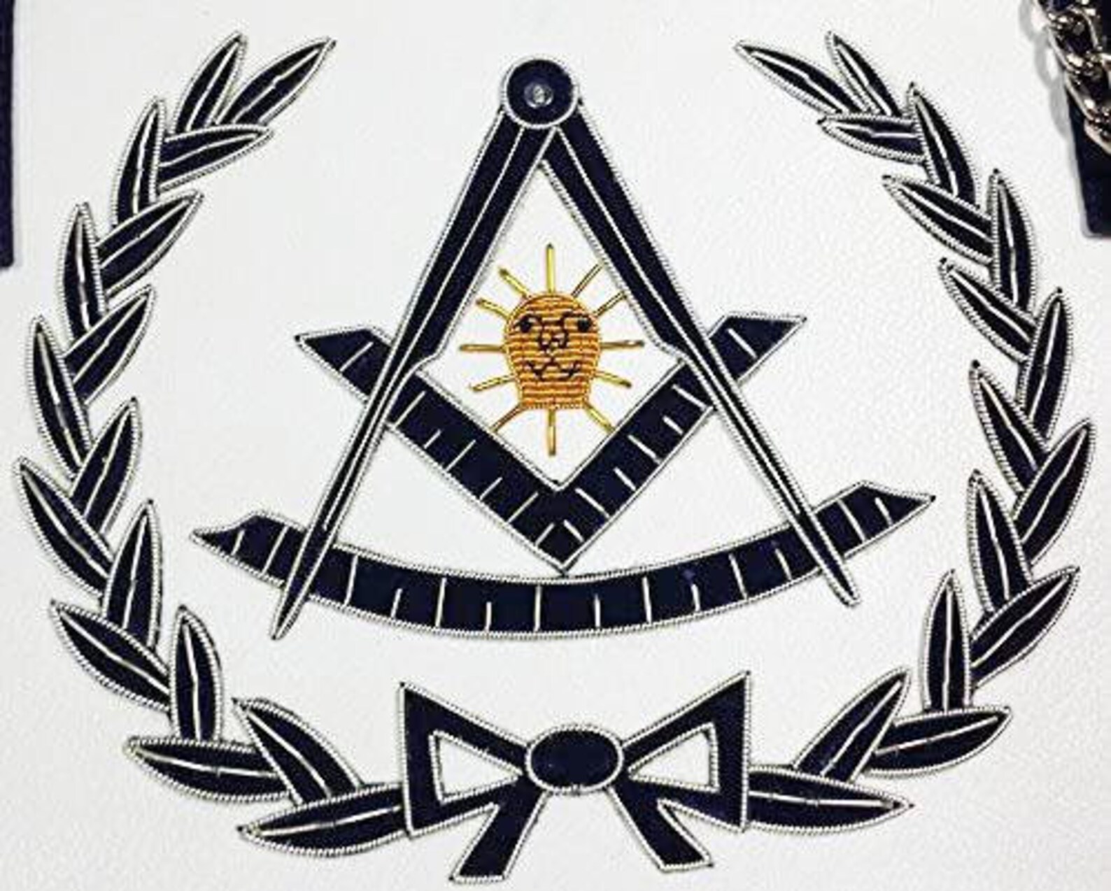 Masonic Hand Embroidered Past Master Navy Blue Apron With | Etsy