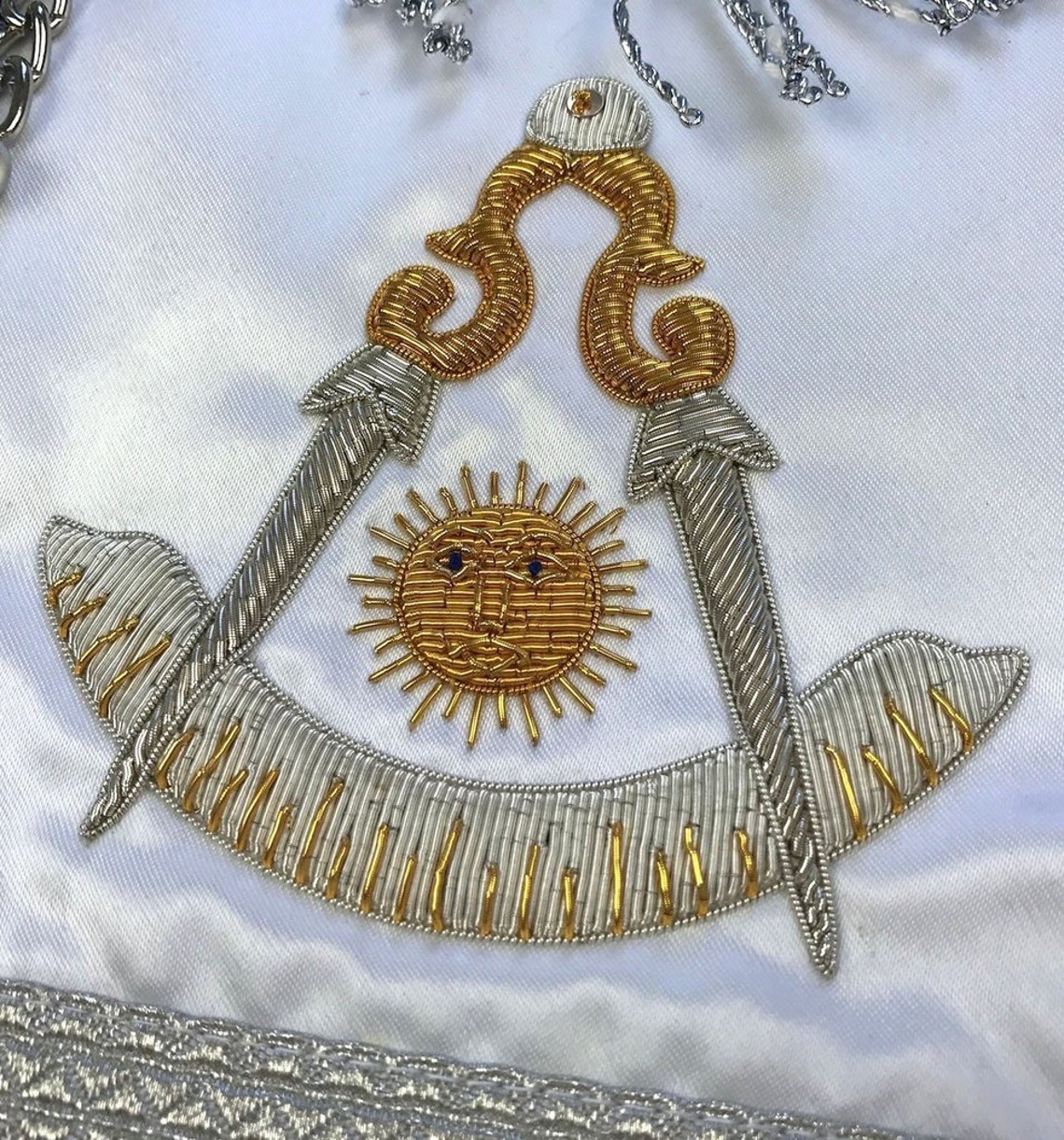 Masonic Regalia Past Master Apron Gold and Silver Hand - Etsy