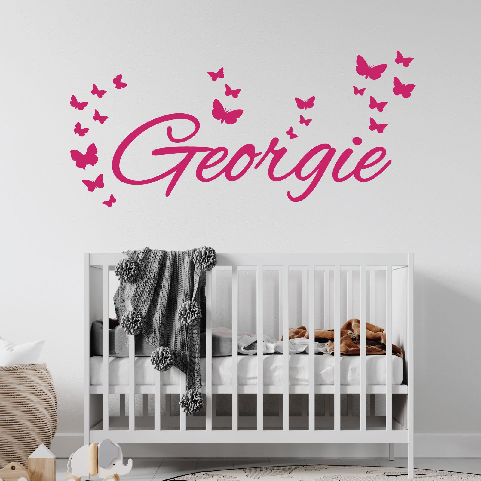 WD101003 Personalised Name Wall Art Sticker With Butterflies - Etsy