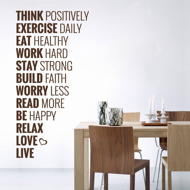 WD101125 Think Positively, Exercise Daily, Eat Healthy, Work Hard ...