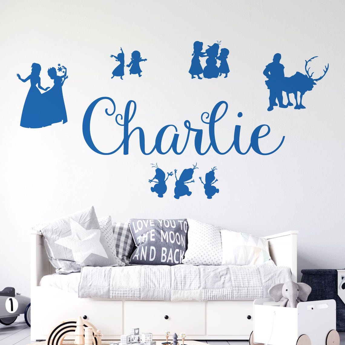 WD101074 | Personalised Name Girls Wall Art Sticker - Disney Frozen ...