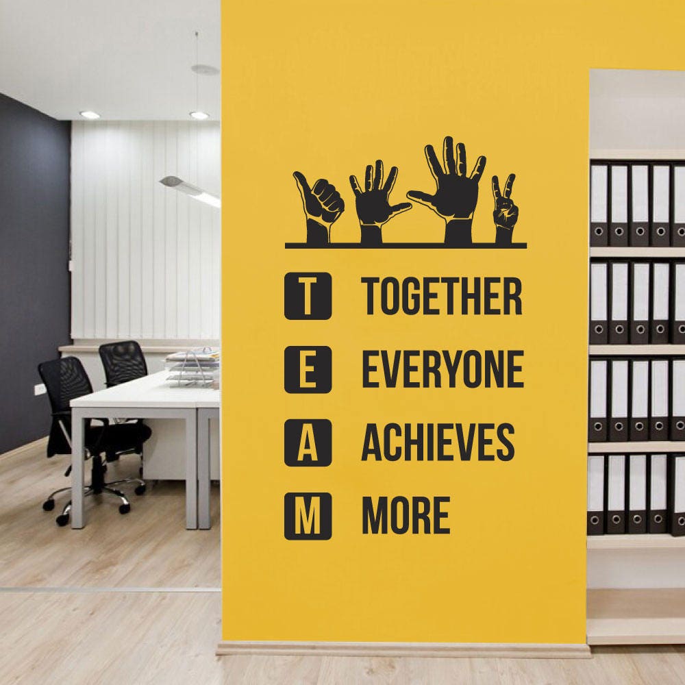 WD101163 Team Together Everyone Achieves More Wall Quote, Office ...