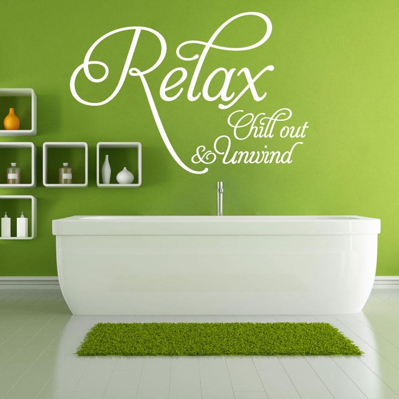 WD101158 Relax Chill Out Unwind Bathroom Spa Wall - Etsy
