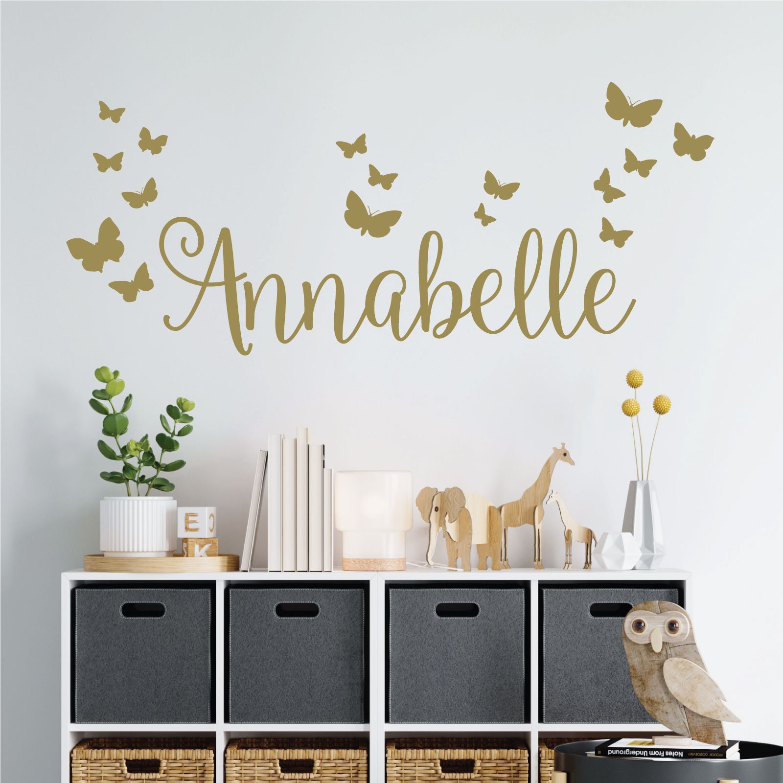 WD101003 Personalised Name Wall Art Sticker With Butterflies - Etsy
