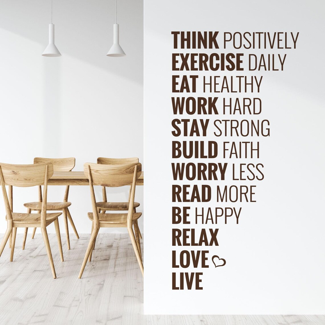 WD101125 | Think Positively, Exercise Daily, Eat Healthy, Work Hard ...