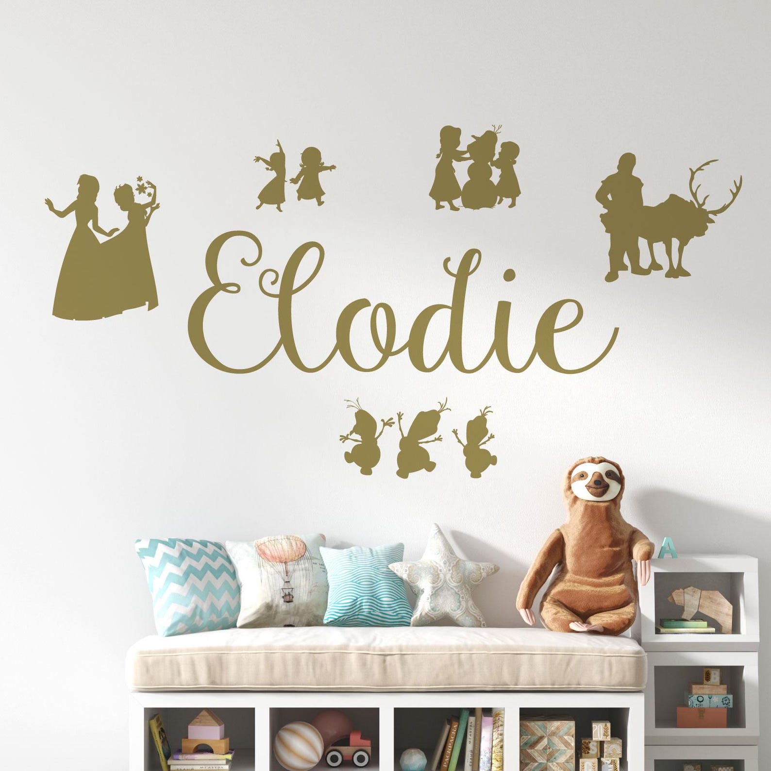 WD101074 | Personalised Name Girls Wall Art Sticker - Disney Frozen ...