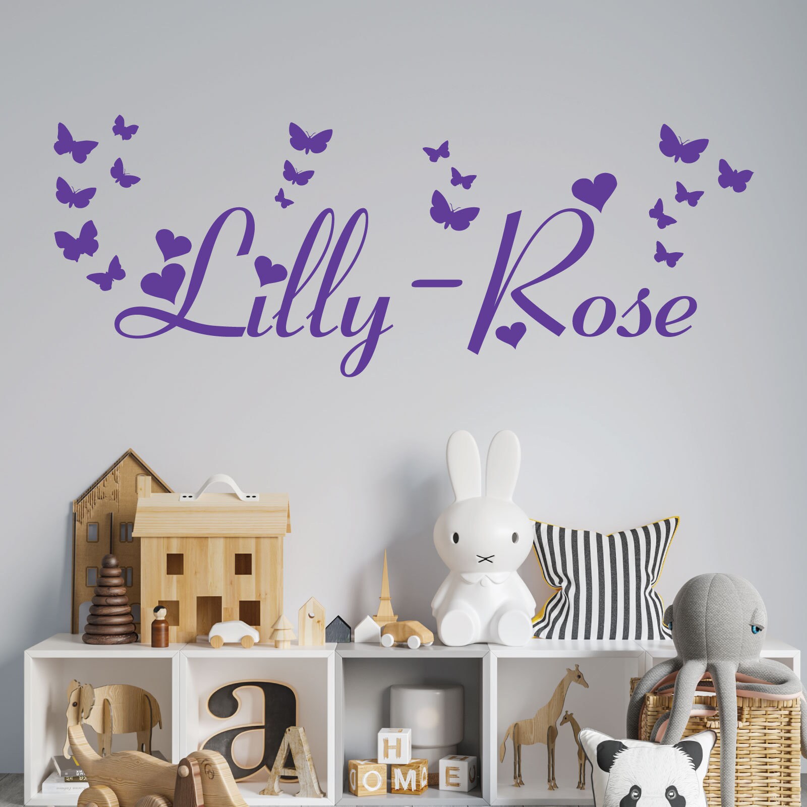 WD101003 Personalised Name Wall Art Sticker With Butterflies - Etsy