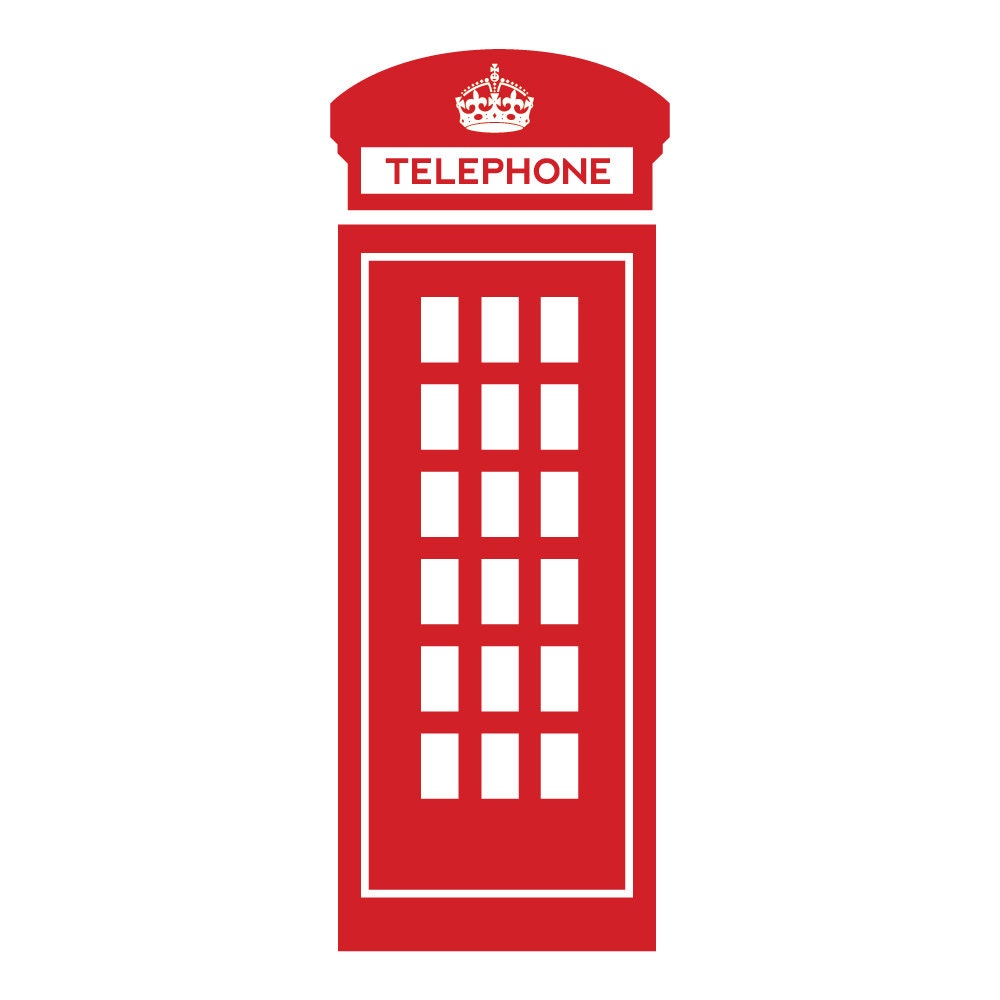 WD101015 London English British Telephone Box Booth Wall | Etsy