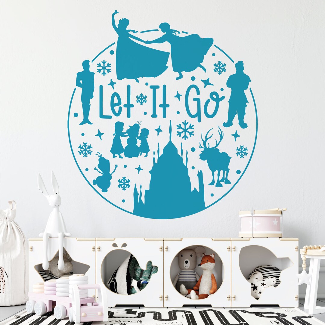 WD101528 Let It Go Anna and Elsa Frozen Disney Inspired Decal Wall ...