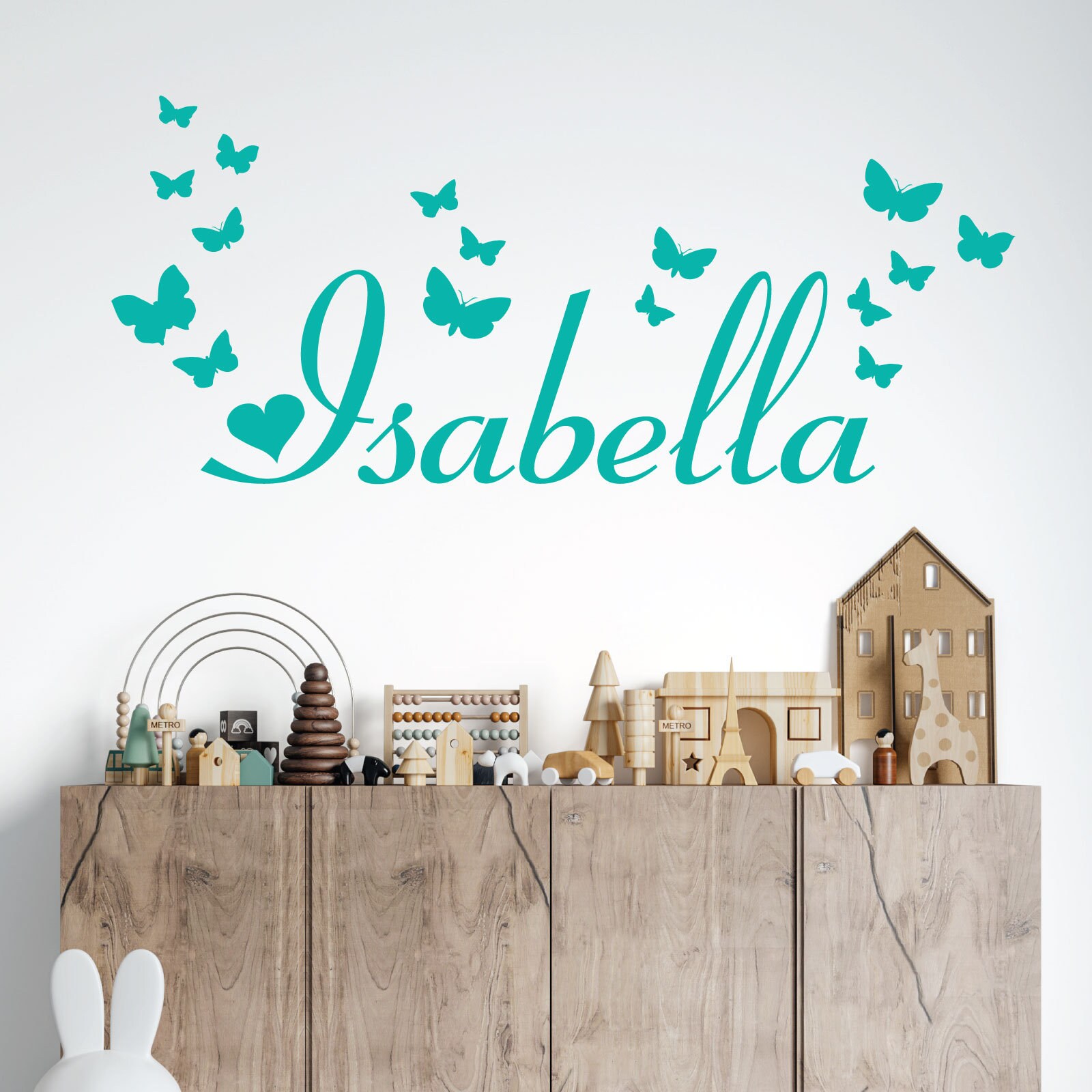 WD101003 Personalised Name Wall Art Sticker With Butterflies - Etsy