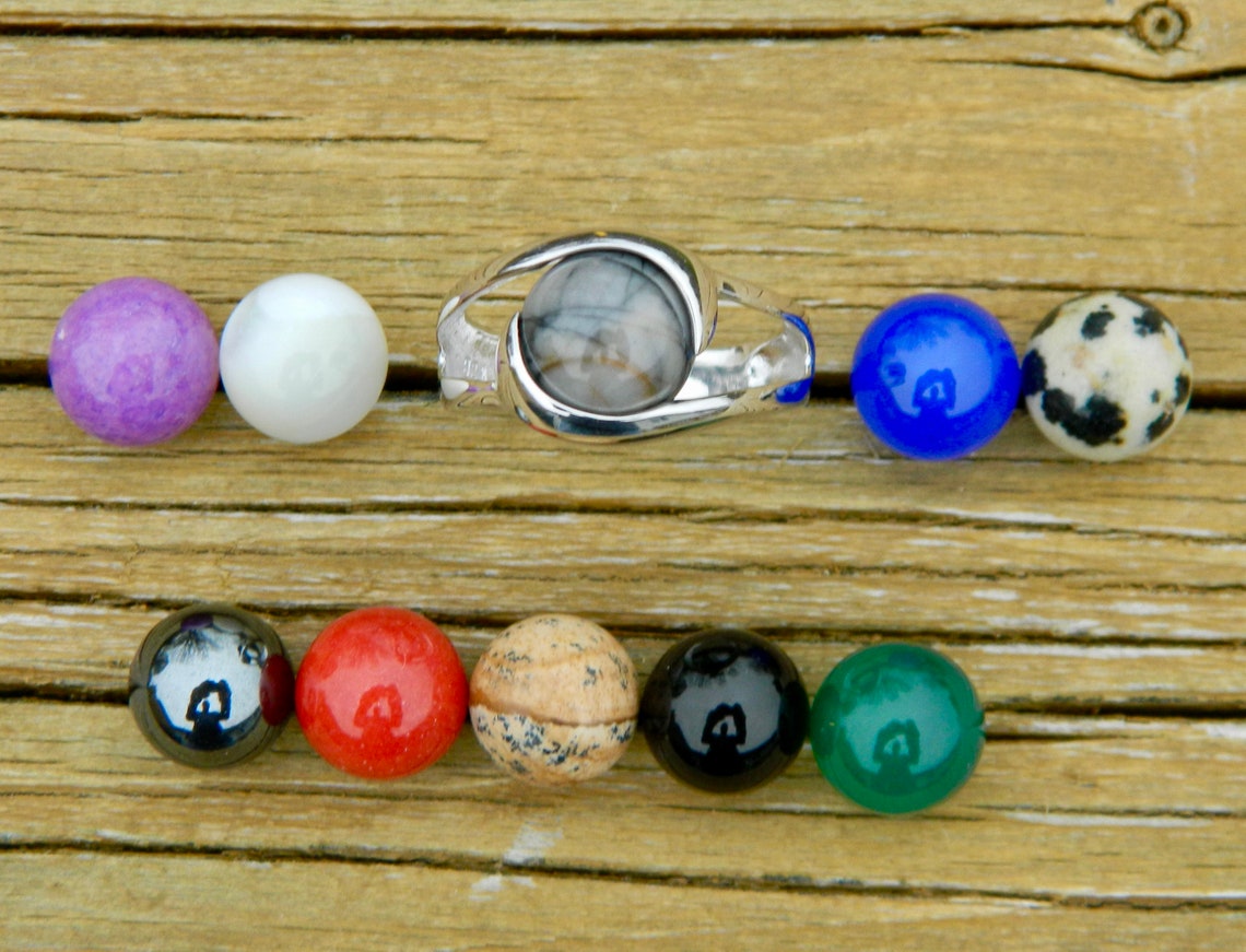 Interchangeable Ring With 10 10mm Semi Precious Stones - Etsy
