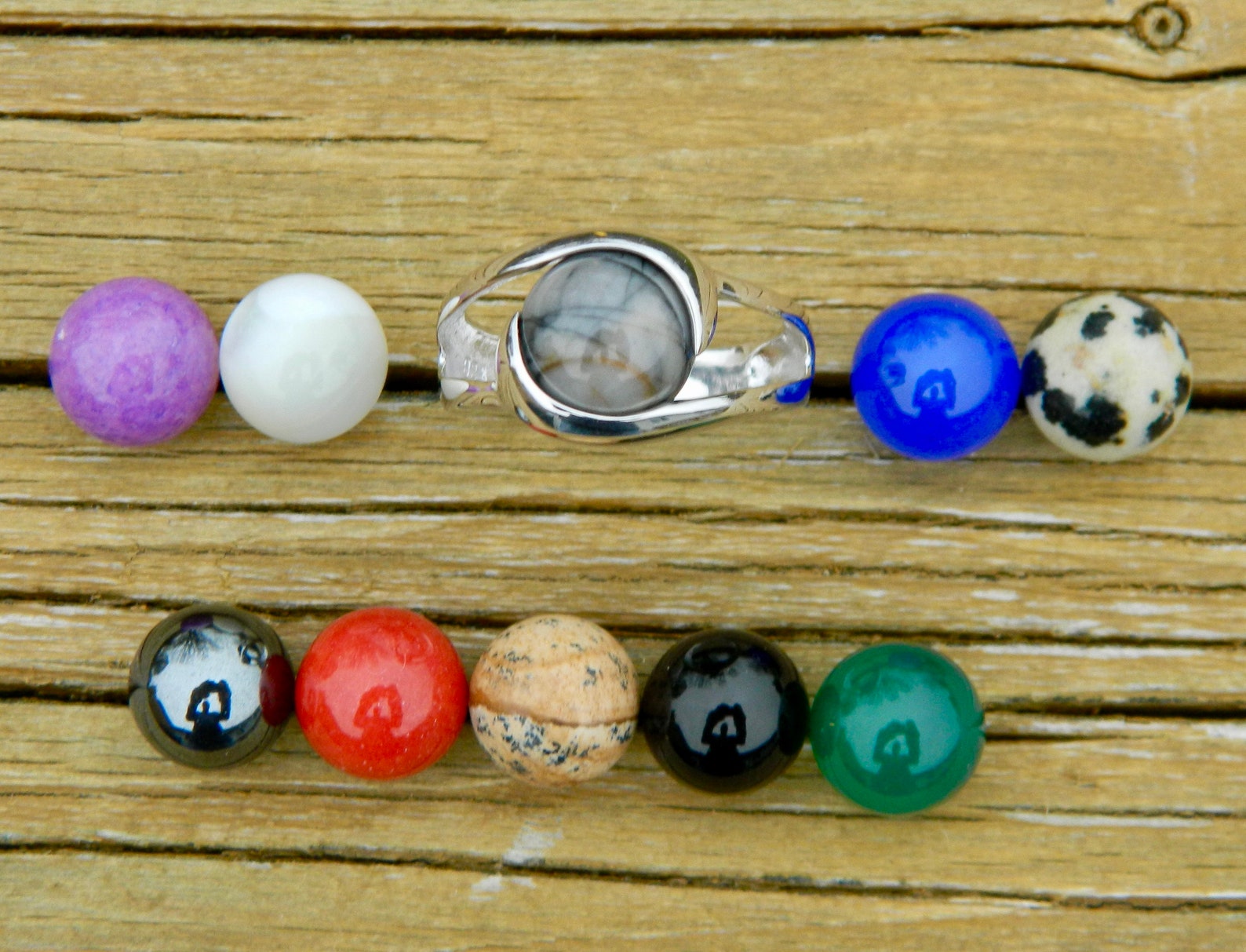 Interchangeable Ring With 10 10mm Semi Precious Stones - Etsy