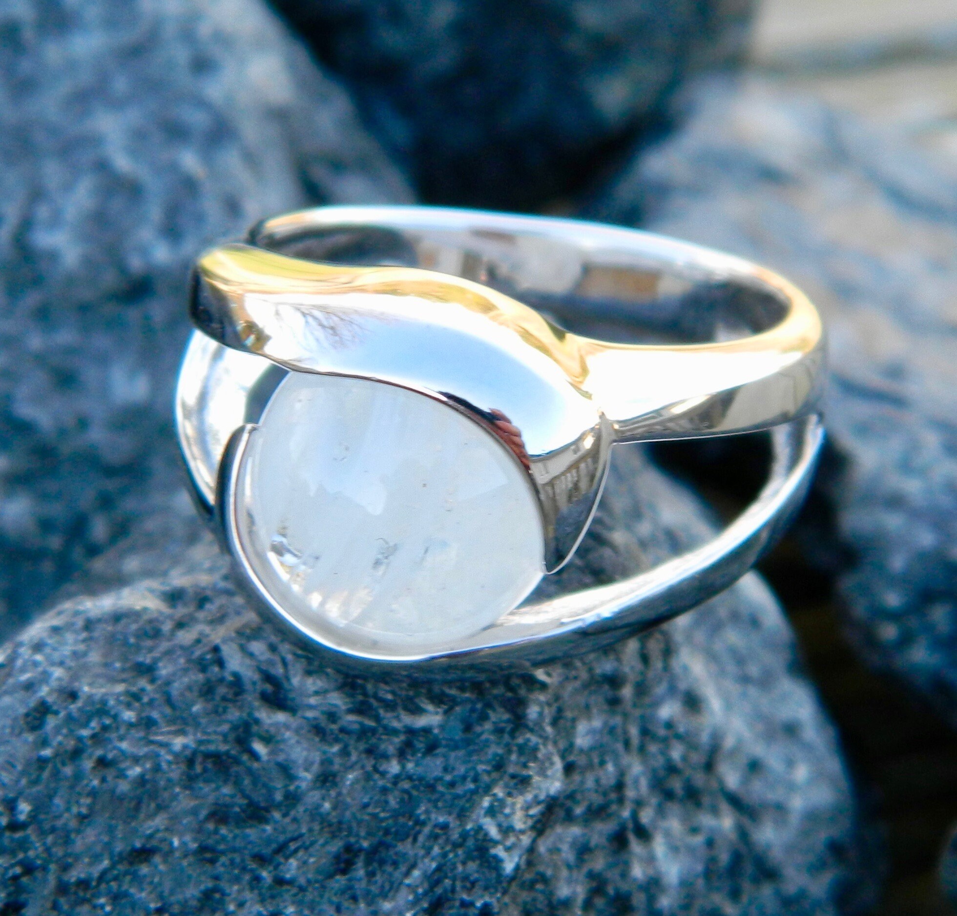 Stone Glows in the Dark Interchangeable Marble Ring With - Etsy