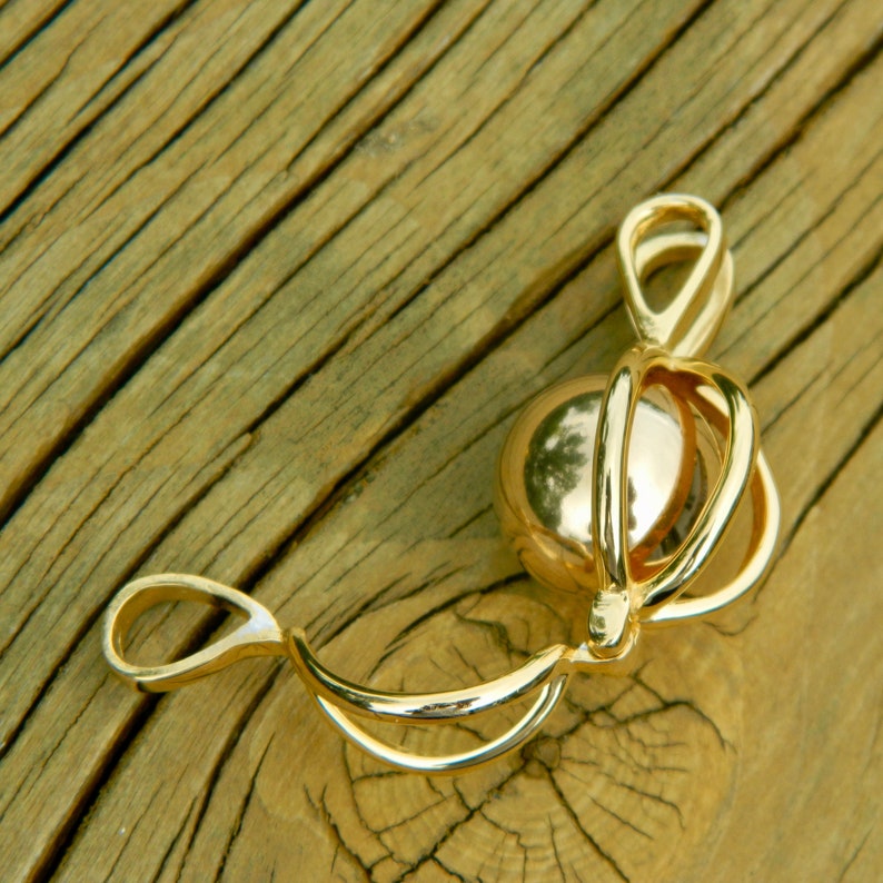 Interchangeable Cage Pendant With 14mm 14k Gold Filled Stone. 18k Gold ...