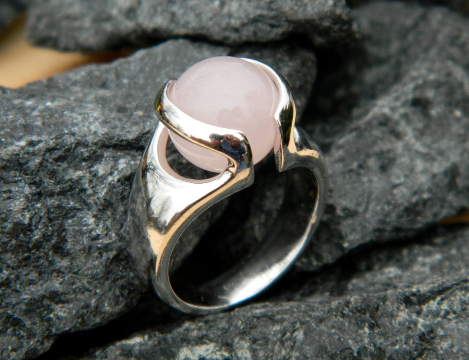 10mm Interchangeable Ring With a 10mm Rose Quartz Stone - Etsy