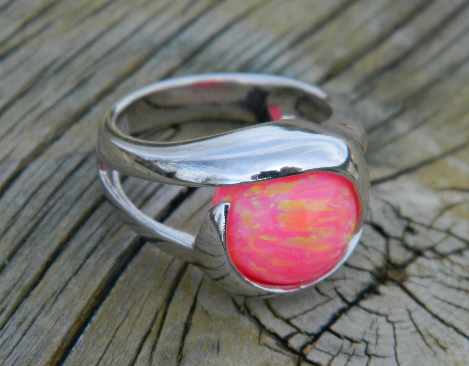 Interchangeable Marble Ring .925 Sterling Silver With Your | Etsy