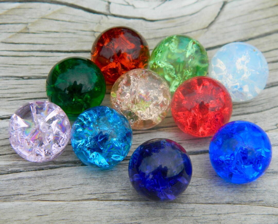 10 - 12mm Fried Cracked Cracked Glass Marbles for Interchangeable ...