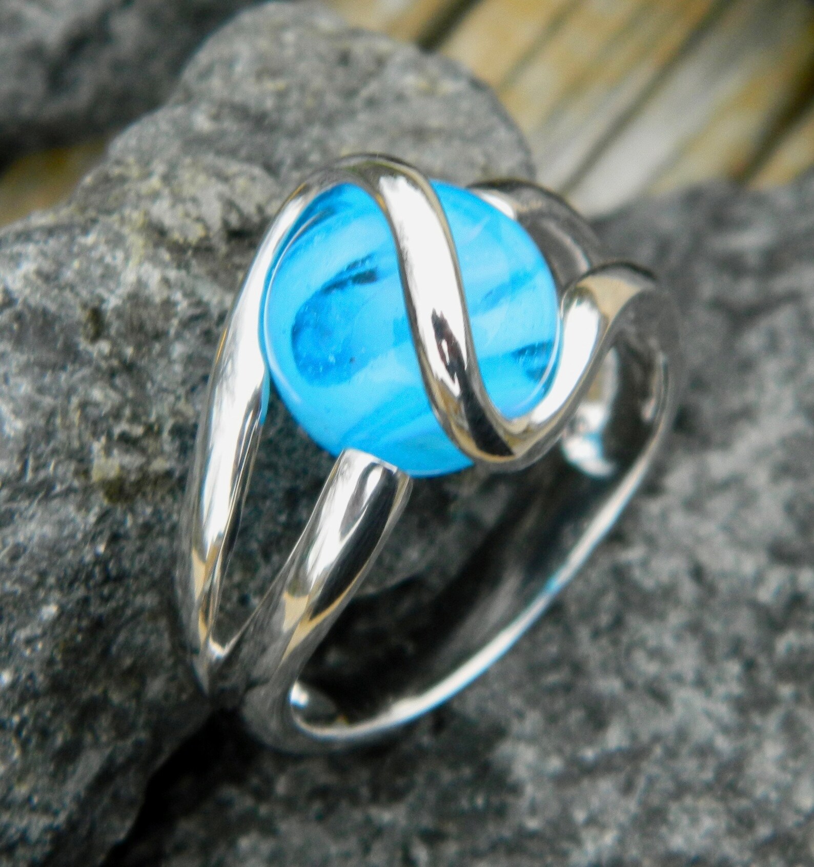 Marble Glows in the Dark Interchangeable Stone Ring With - Etsy