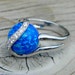 Interchangeable Ring (.925 Sterling Silver) With 12mm Syn. Blue Opal - Etsy