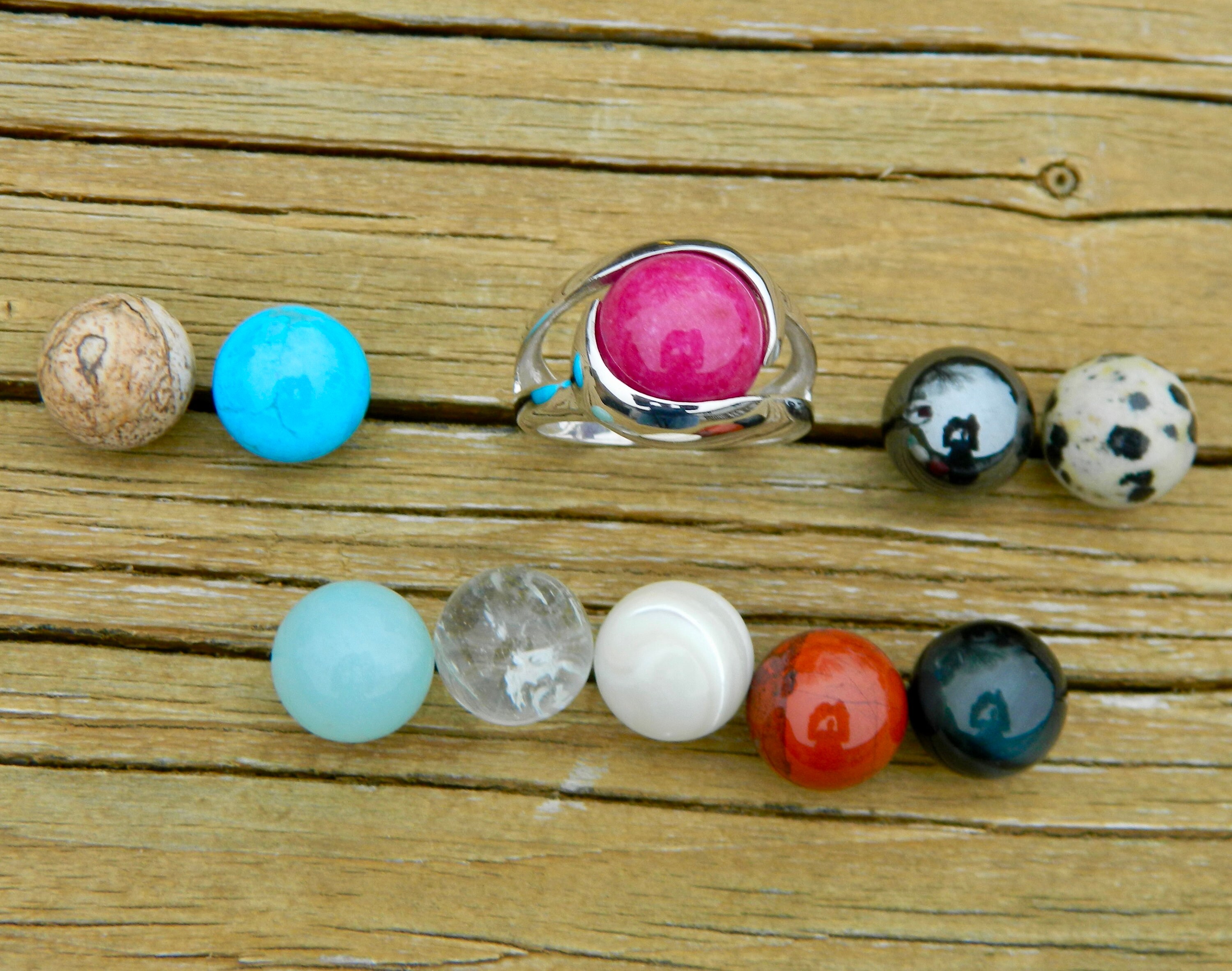 Interchangeable Ring With 10 12mm Semi Precious Stones - Etsy
