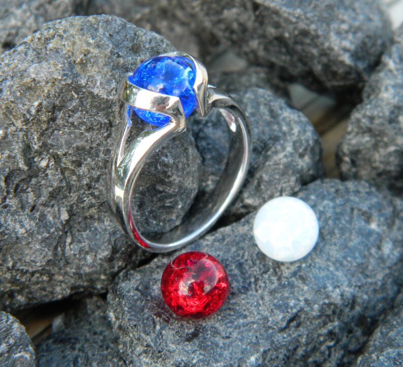 Interchangeable Ring With 3 8mm Changeable Stones - Etsy UK