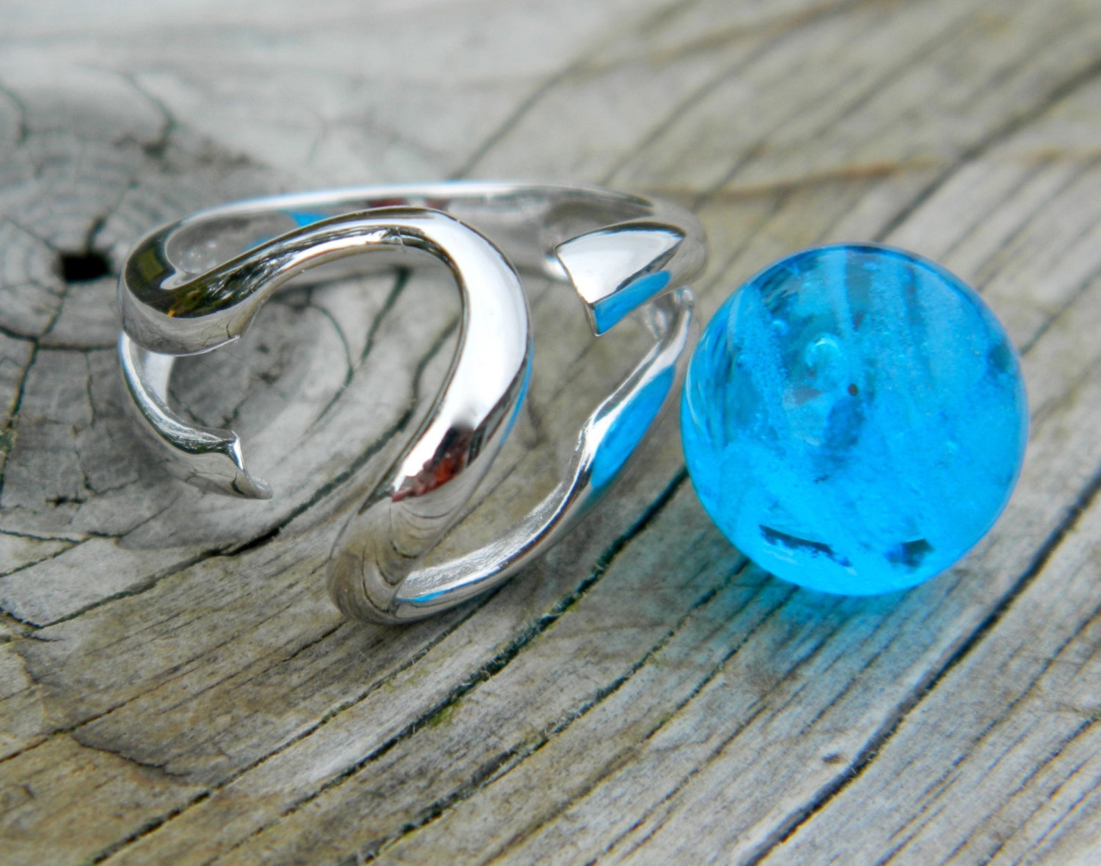 Stone Glows in the Dark Interchangeable Marble Ring With | Etsy