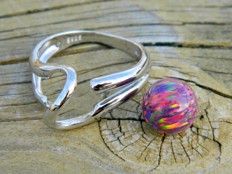 Interchangeable Ring .925 Sterling Silver With 10mm Syn. - Etsy