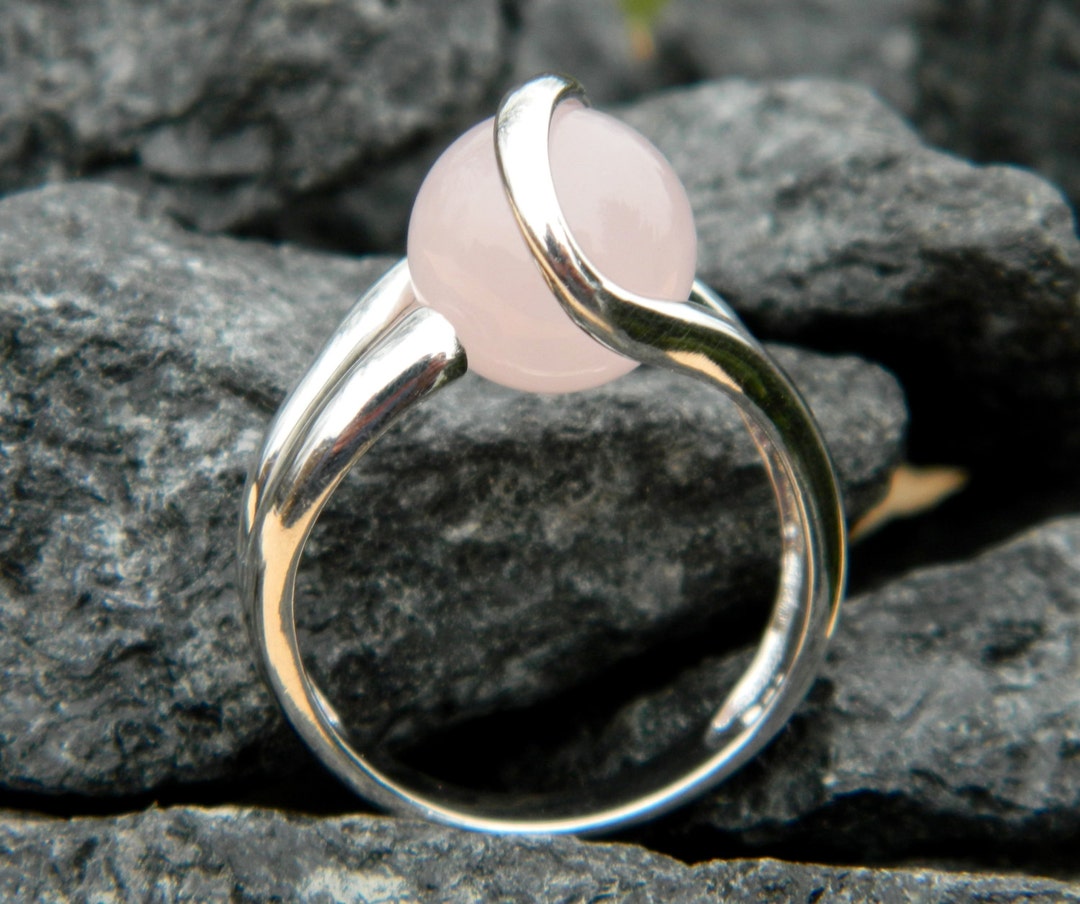 10mm Interchangeable Ring With a 10mm Rose Quartz Stone - Etsy