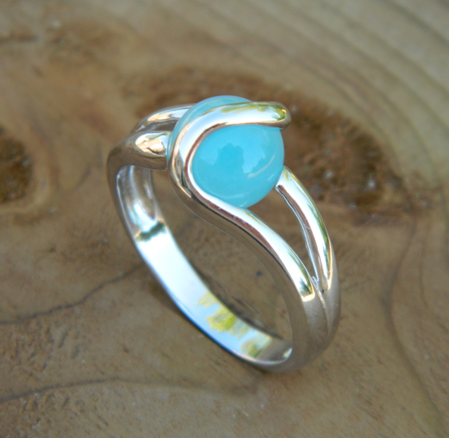 Interchangeable Ring With 8mm Aqua Stone - Etsy