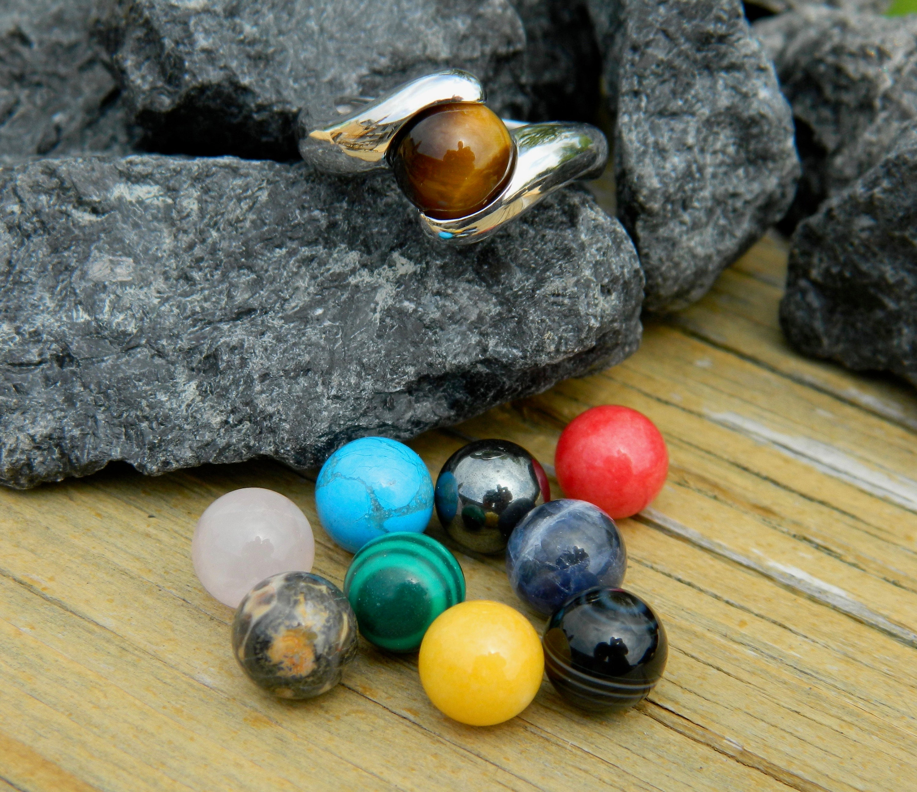Interchangeable Ring With 10 8mm Semi Precious Stones - Etsy