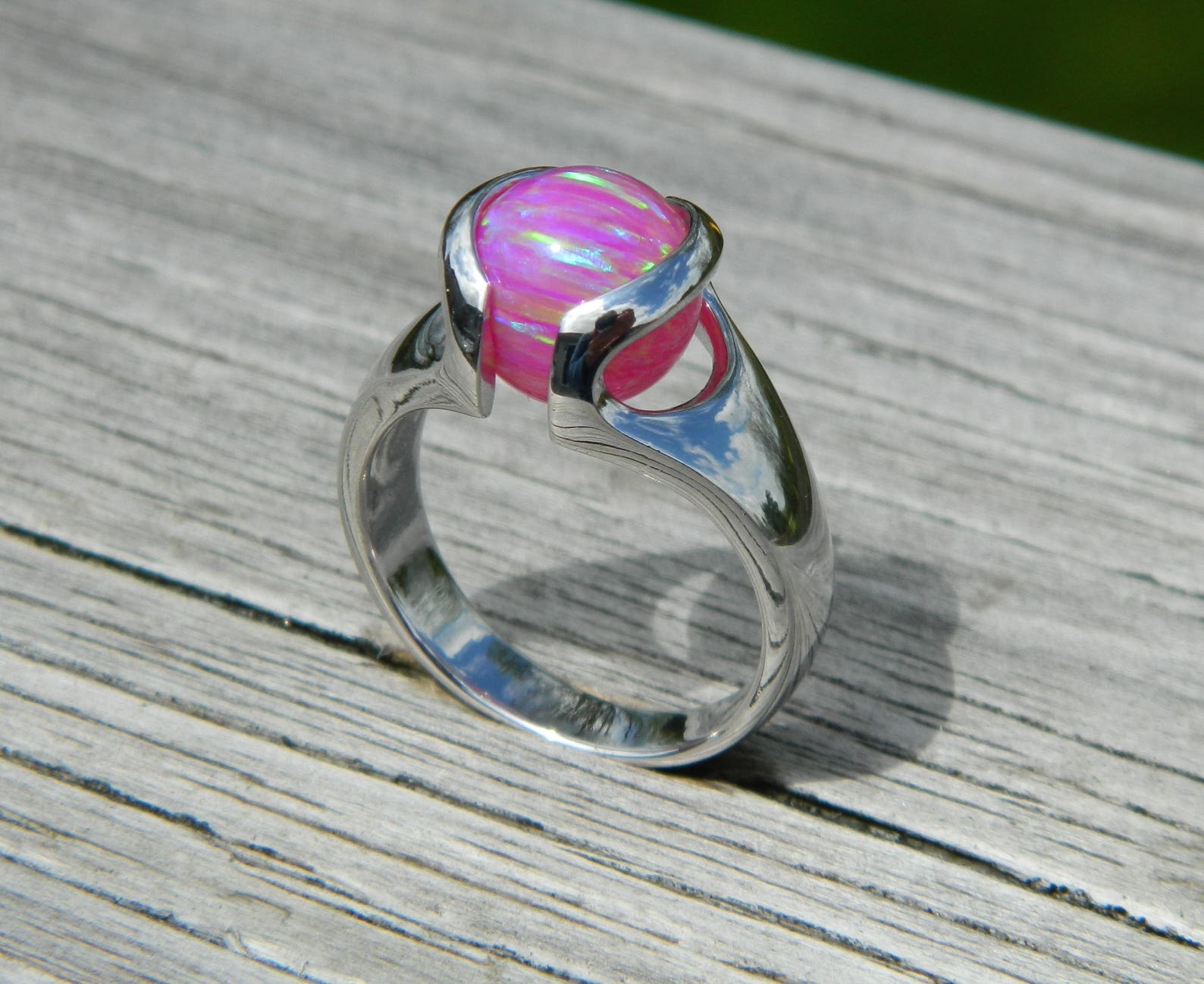 Interchangeable Ring .925 Sterling Silver With 10mm Syn. - Etsy
